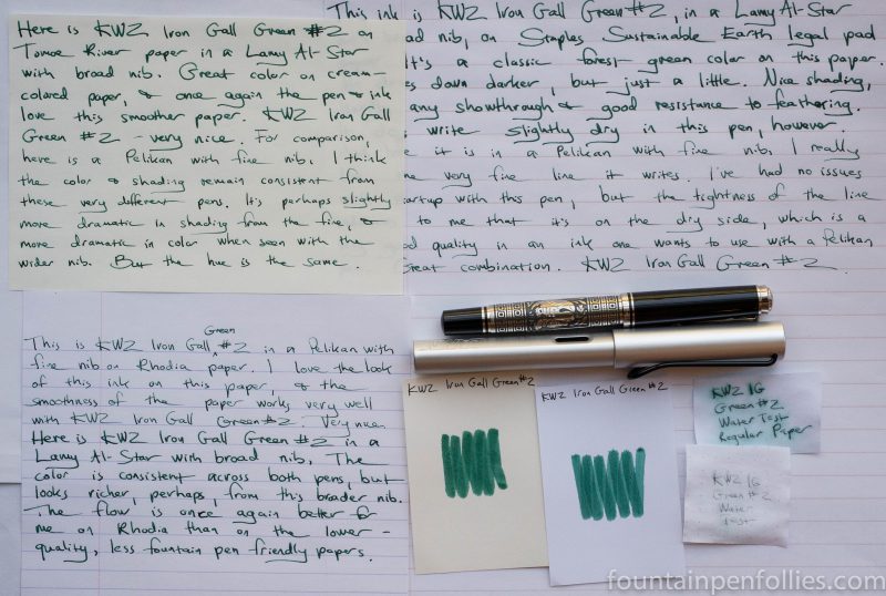 Ink Review: KWZ Iron Gall Green #2 – Fountain Pen Follies
